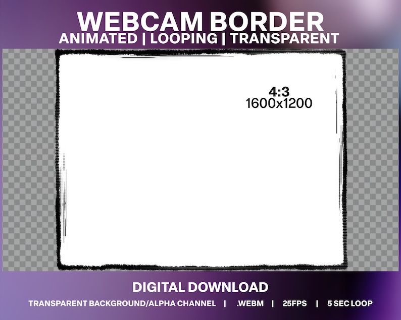 Dark Grunge Animated Webcam Border Live Stream Black Frame Creepy ...