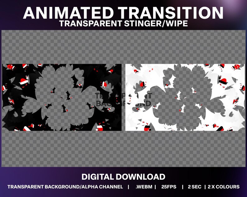 Xmas Bat Swarm Animated Stream Transition | Horror Twitch Wipe (digital ...