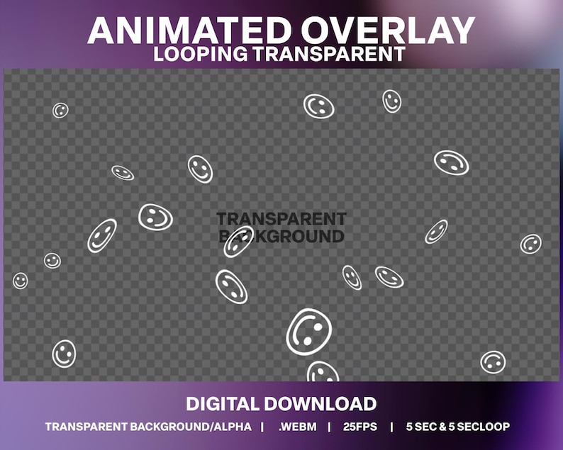 Animated Bouncing Smiley Face Overlay: Trippy Twitch Stream Decor ...