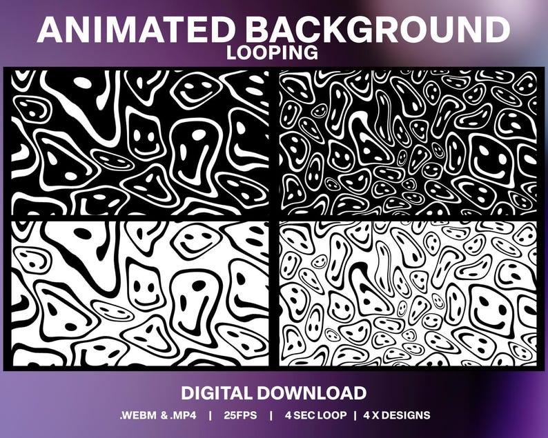 2x Animated Smiley Face Background Loop | Trippy Twitch DJ Stream ...
