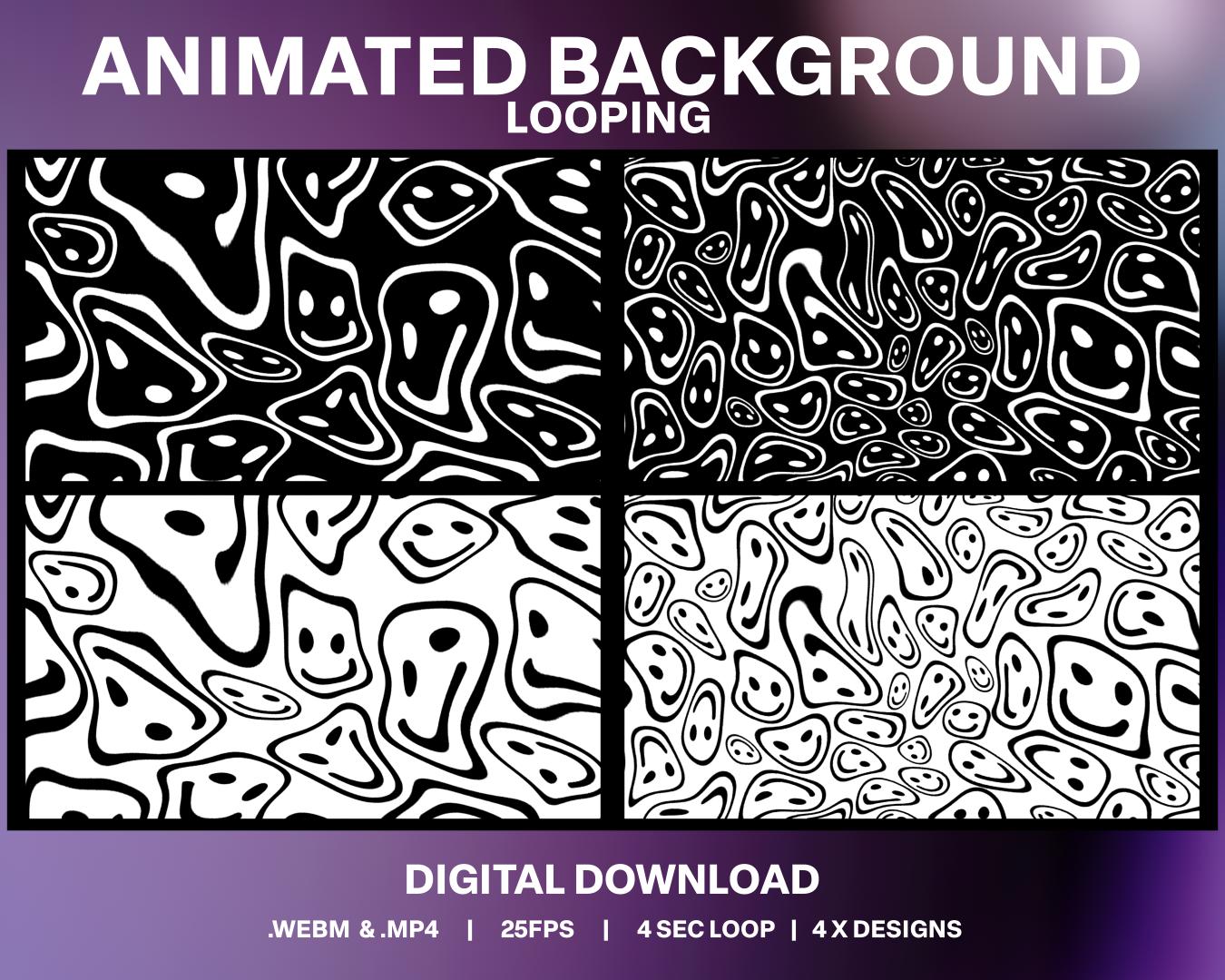 2x Animated Smiley Face Background Loop | Trippy Twitch DJ Stream ...