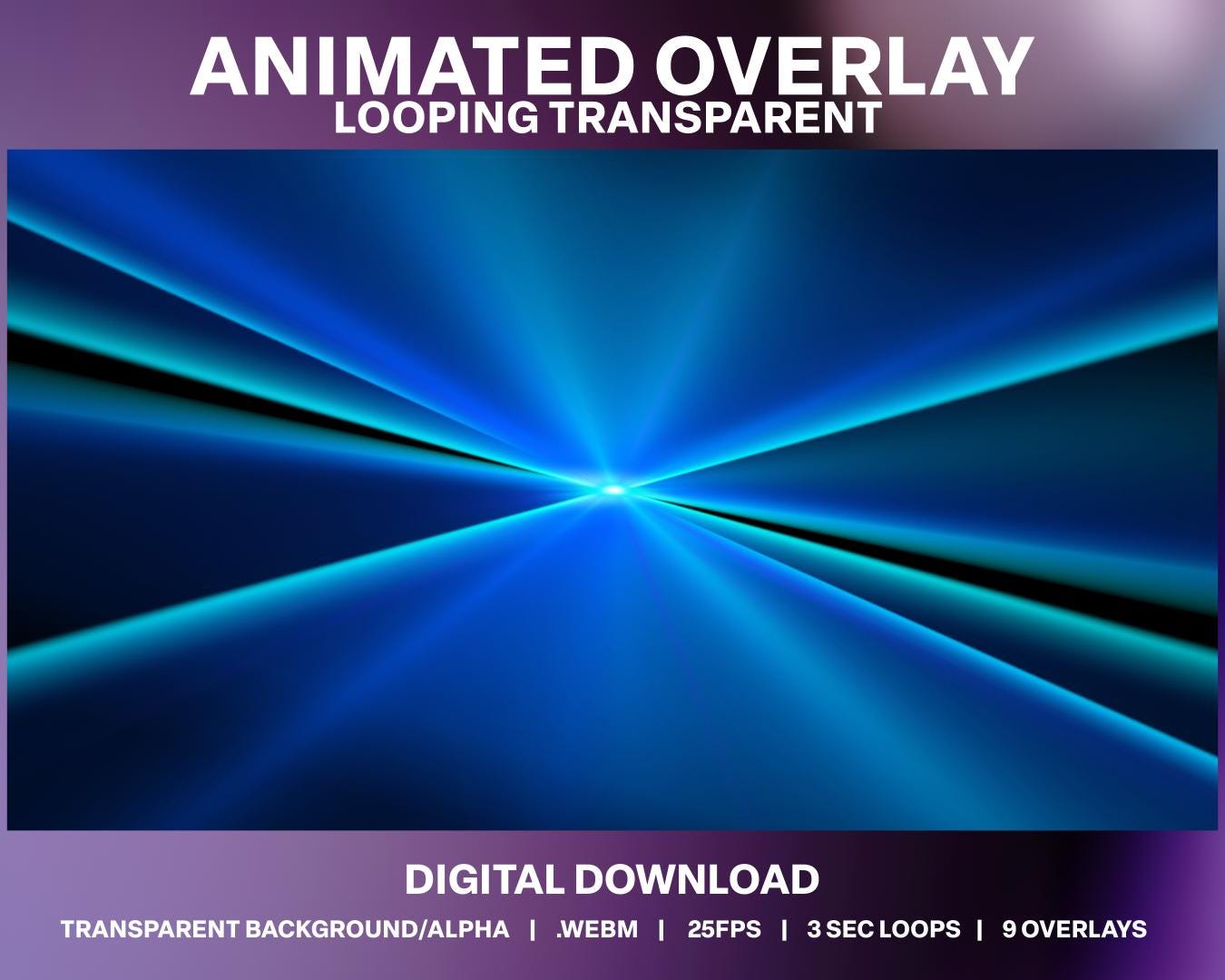 Animated Blue Laser Lights Loop: Twitch DJ Stream Strobe Lighting ...