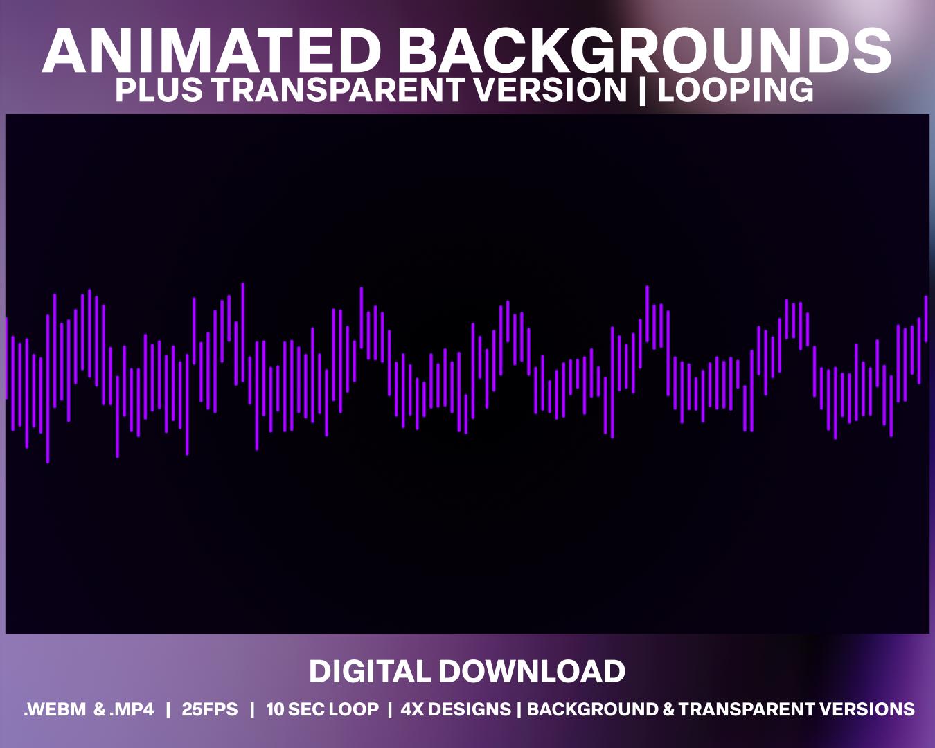 Animated Audio Wave Loop Backgrounds: DJ Stream Decoration (digital ...
