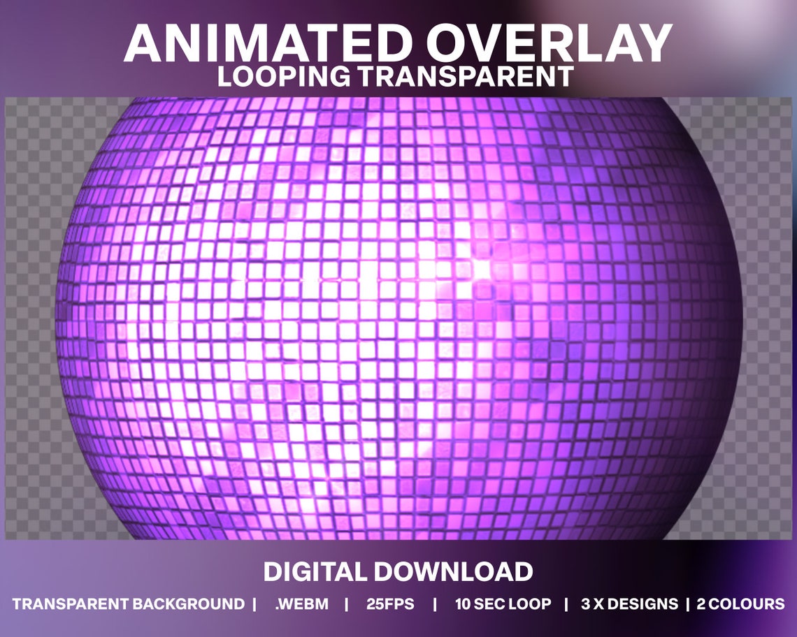 Disco Ball Animated Overlay Loops Twitch DJ Stream Lights Mirror Ball ...