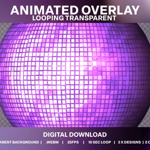 Disco Ball Animated Overlay Loops | Twitch DJ Stream Lights | Mirror ...