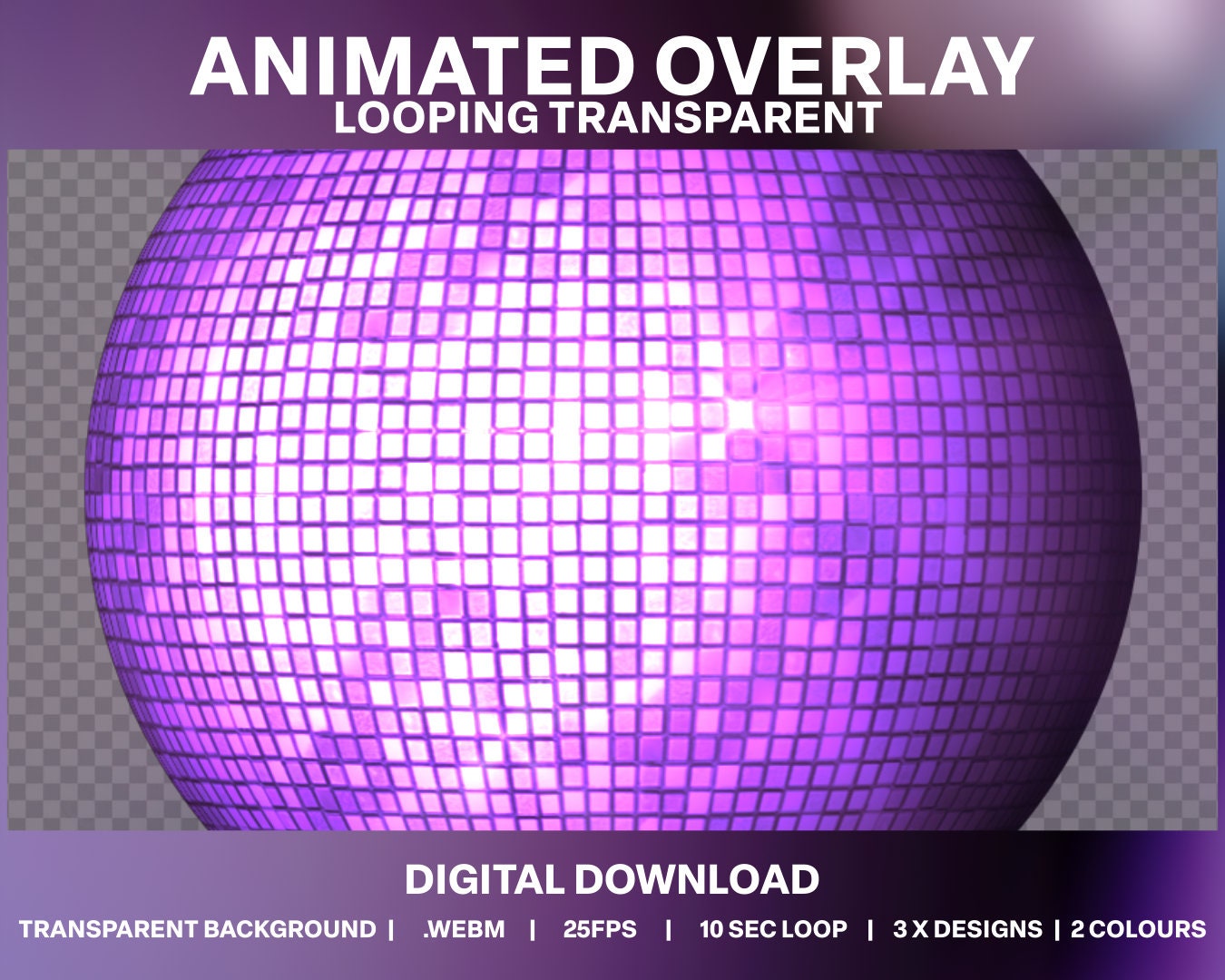 Disco Ball Animated Overlay Loops | Twitch DJ Stream Lights | Mirror ...