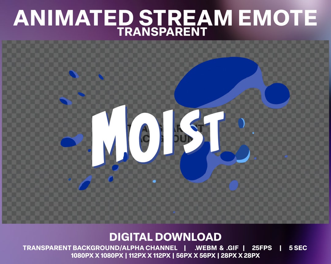 Moist Animated Emote | Funny Twitch Decoration | Animated Twitch Emote ...