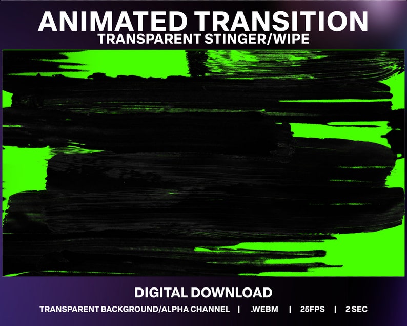 Paint Stroke Animated Transition: Transparent Overlay (digital Download ...