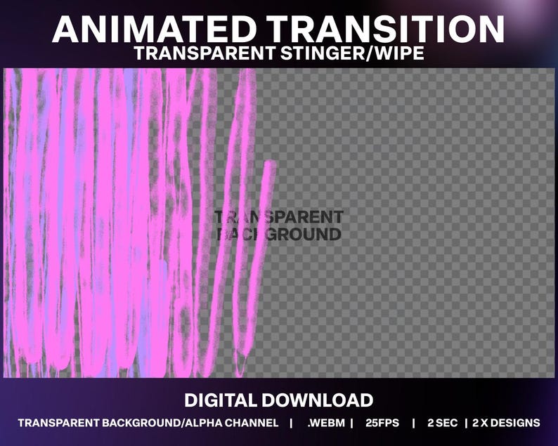 Animated Paint Stroke Transition | Hand Painted Transparent Live Stream ...