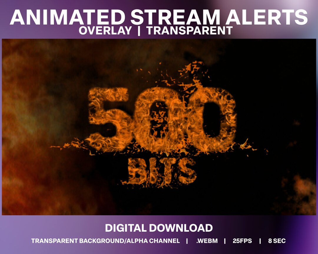 Fire Ball Twitch Bit Alerts: Animated Flame Overlay (digital Download ...