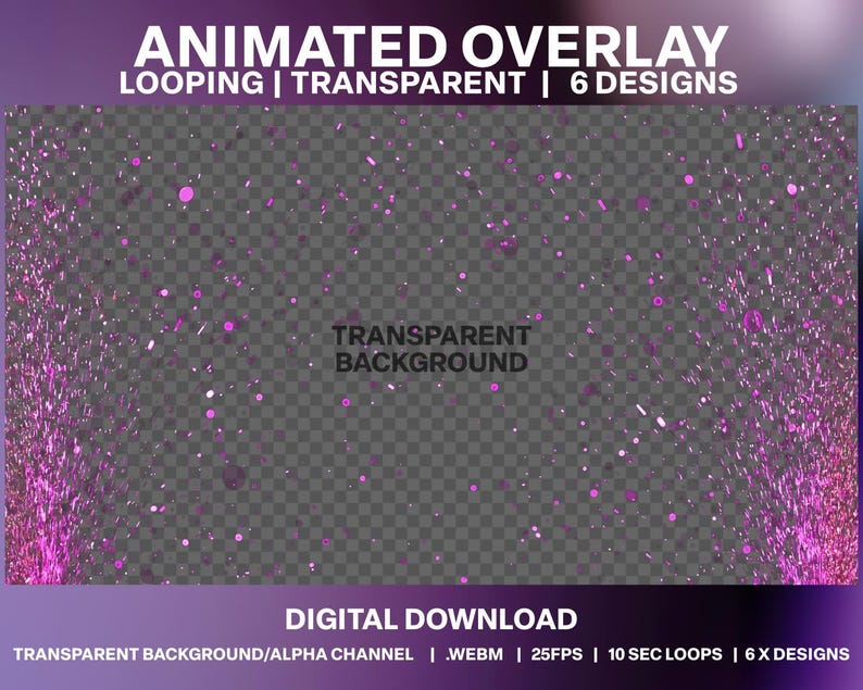 Animated Sparkle Stream Overlay | Party Celebration Decor (digital ...