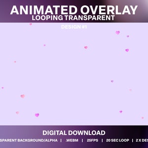 Love Hearts Animated Stream Decoration Valentines Pink Looping Overlays ...
