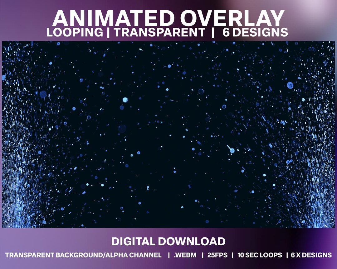 Animated Sparkle Stream Overlay | Party & DJ Stream Decoration (digital ...