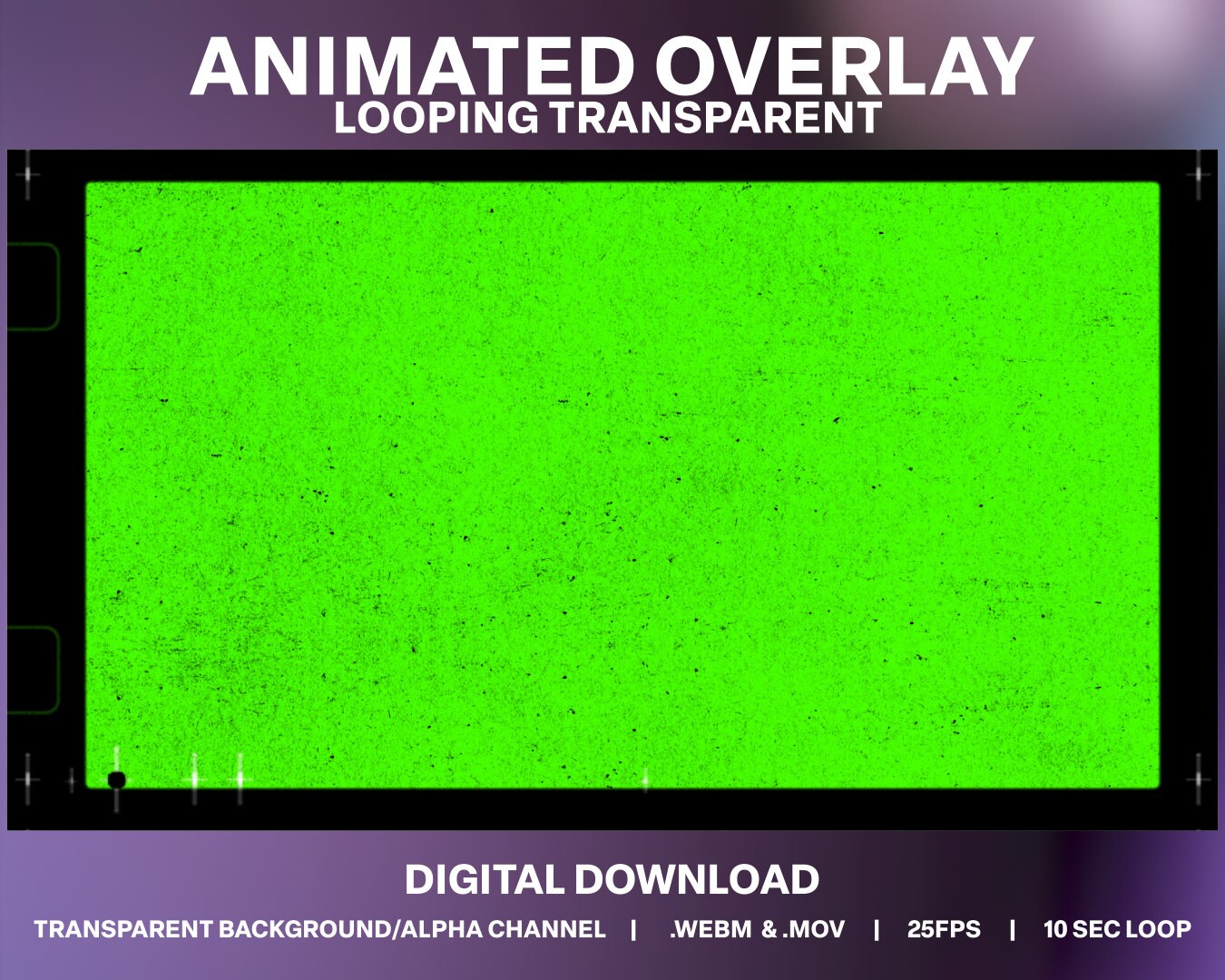 Film Frame Animated Transparent Overlay | 8mm Film Frame | VHS Old Film ...