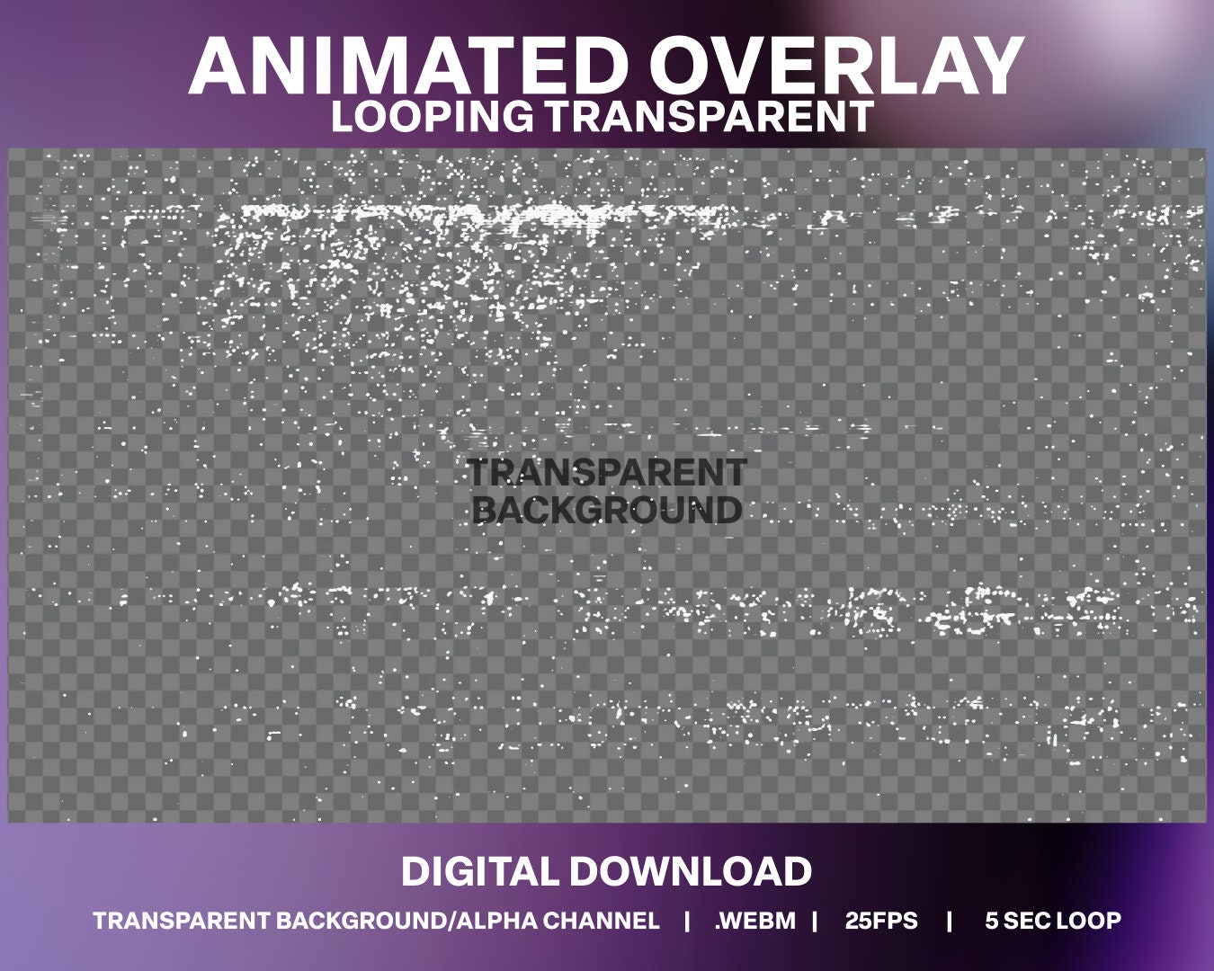 VHS Noise Animated Overlay | Old Film Glitch Stream Overlay ...