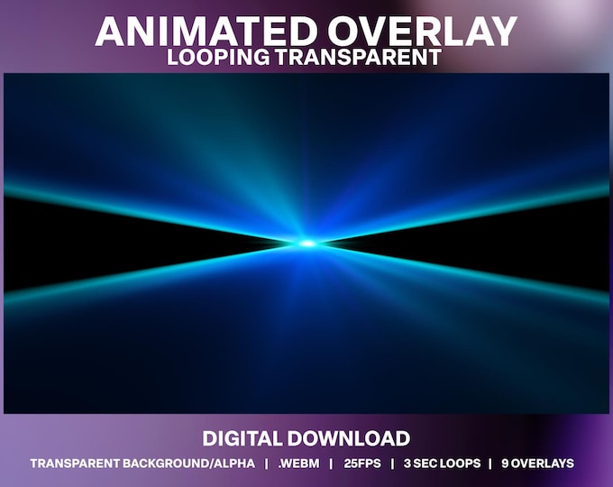 Animated Blue Laser Lights Loop: Twitch DJ Stream Strobe Lighting ...