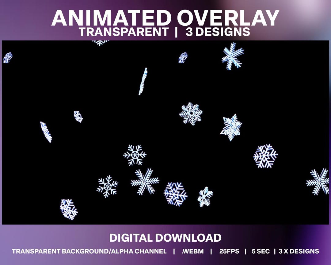 Snowflakes Animated Stream Overlay | Magical Winter Stream Decoration ...