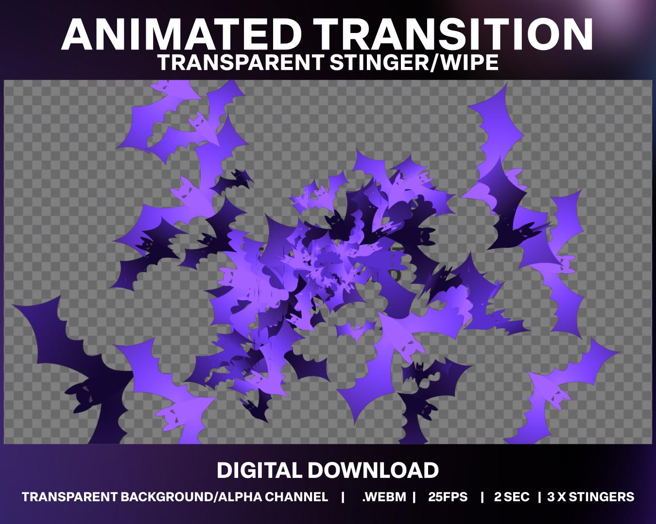 Bat Swarm Animated Stream Transition: Halloween Twitch Stinger (digital ...