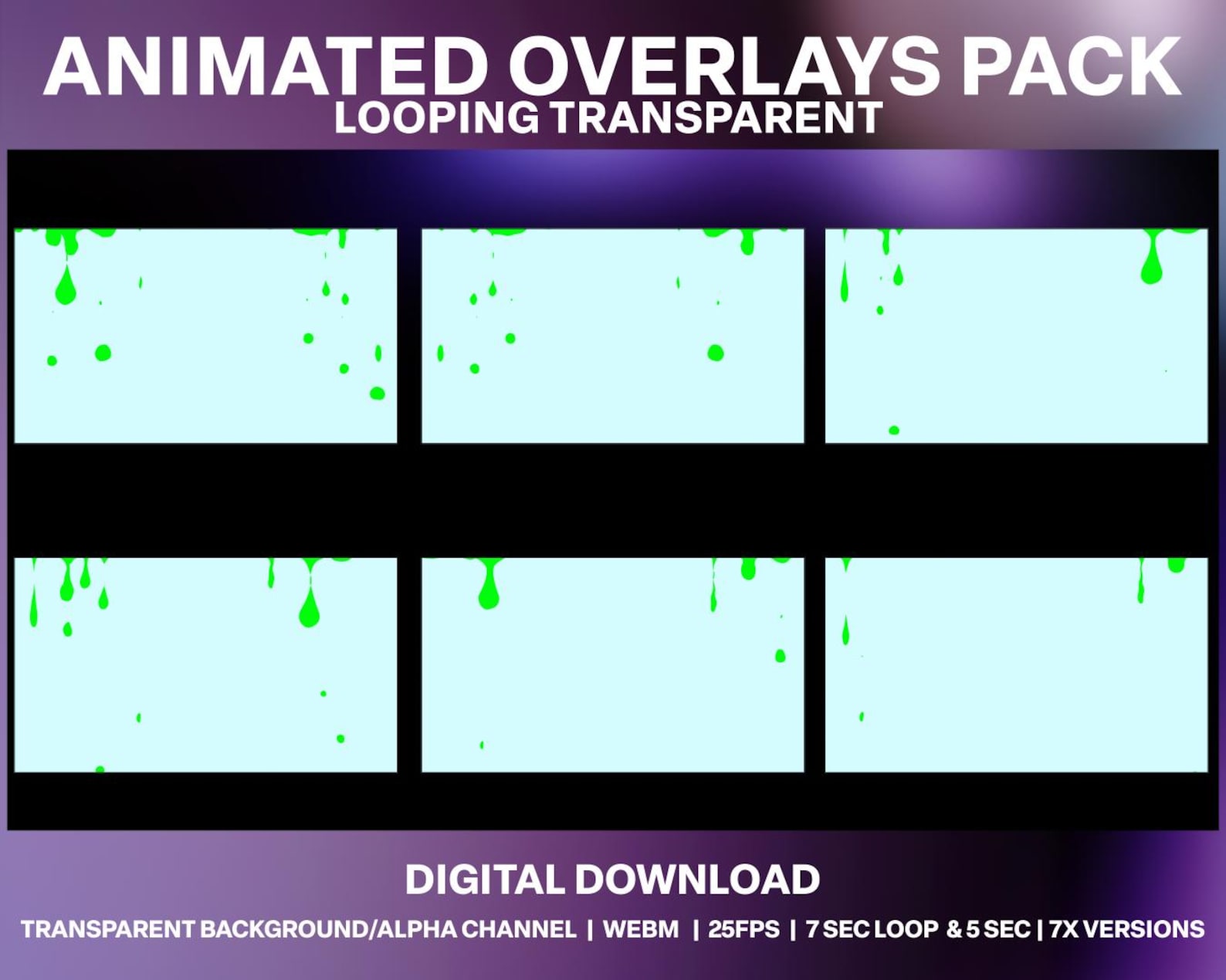 Animated Slime Drip Stream Overlays: Horror Streamer Decoration ...