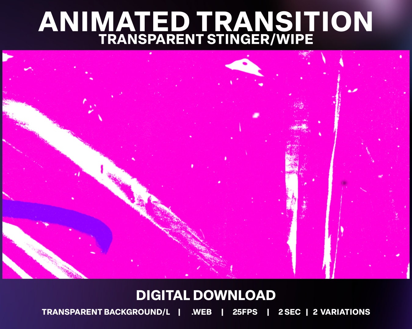 Film Distortion Animated Stream Transition: Grunge Glitch Stinger ...