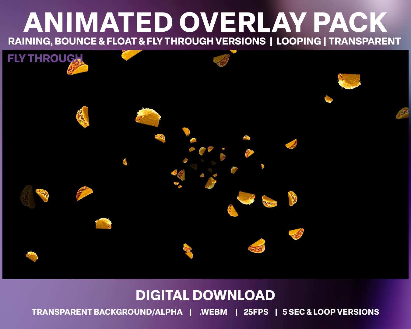Taco Rain Animated Stream Overlay: Funny Looping Video - Etsy
