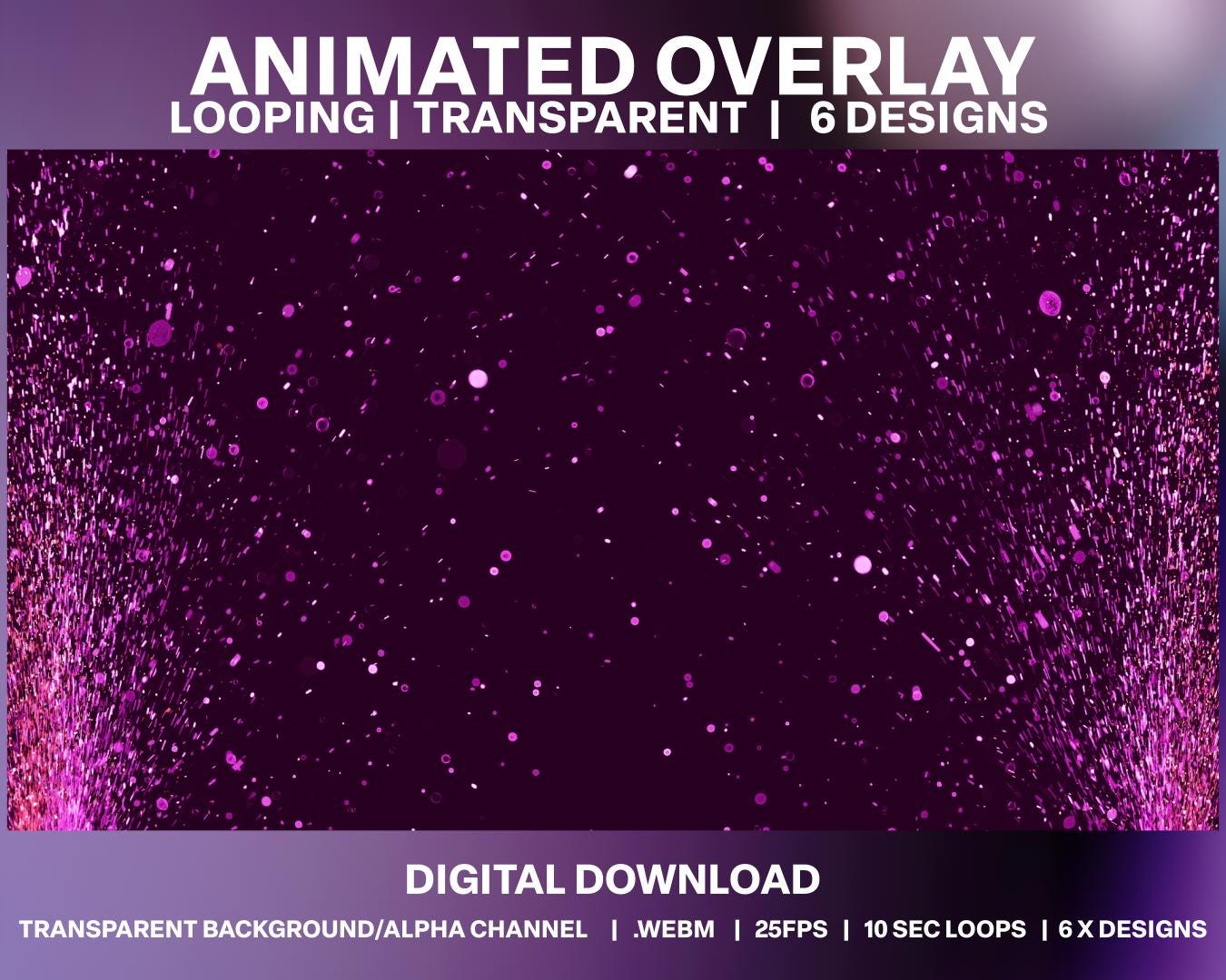 Animated Sparkle Stream Overlay | Party Celebration Decor (digital ...