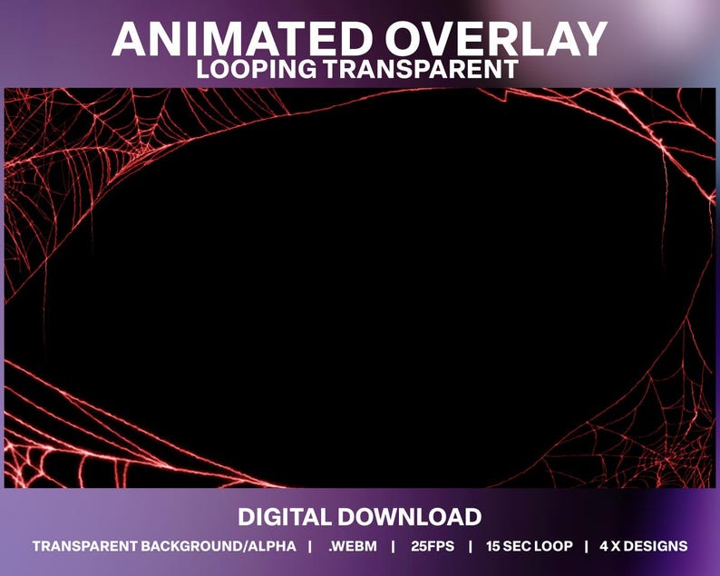 Red Spider Web Animated Stream Overlay: Halloween Decoration (digital ...