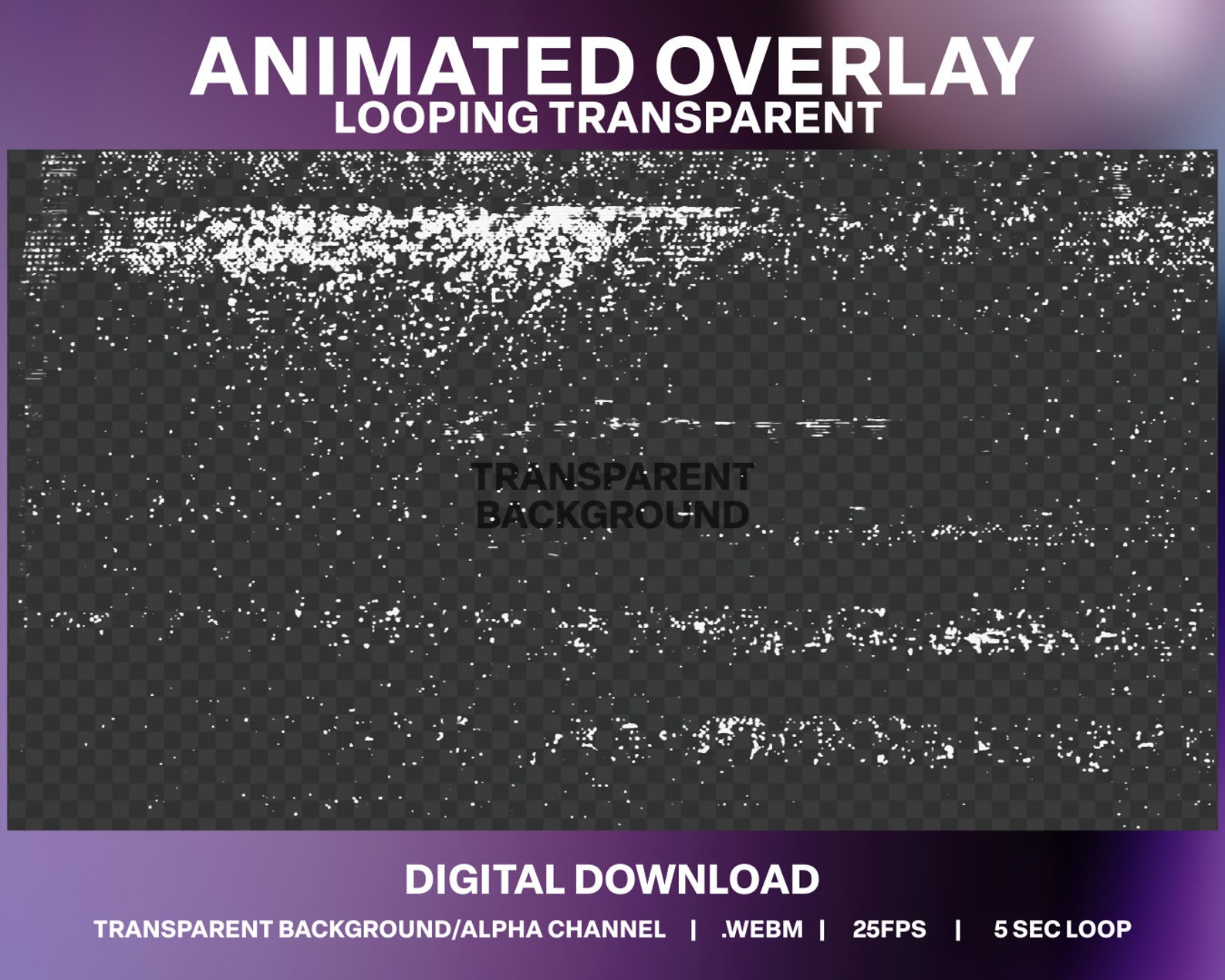 VHS Noise Animated Overlay: Retro Glitch Effect (digital Download) - Etsy