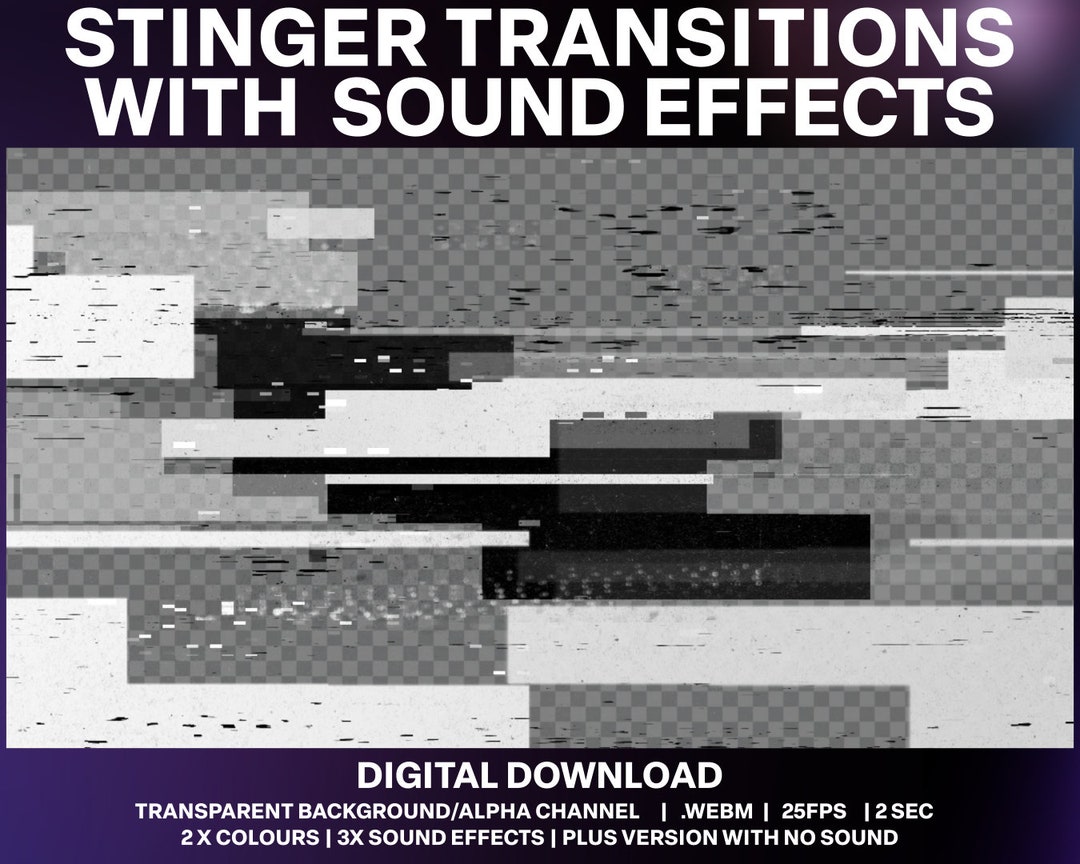 VHS Glitch Animated Transitions With Audio | Cyber Film Distortion ...