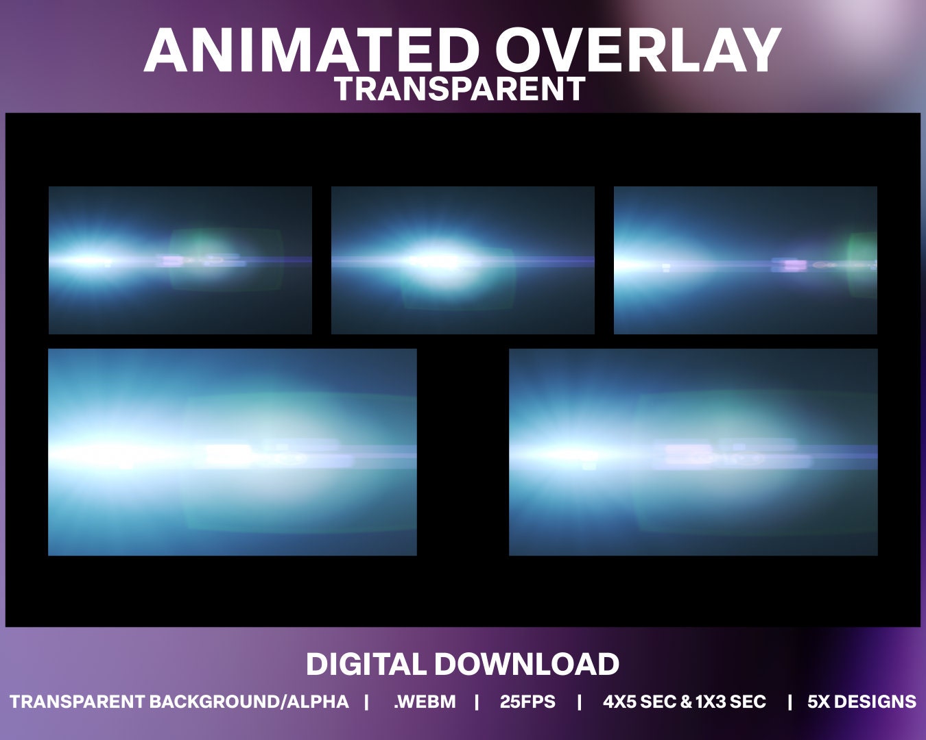 Animated Lens Flares Stream Overlays | Cinematic Light Leaks ...