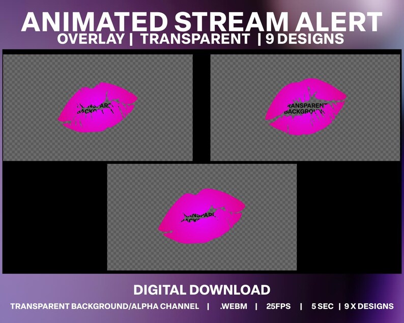 Animated Kiss Stream Alert: Valentine's Day Twitch Overlay (digital ...