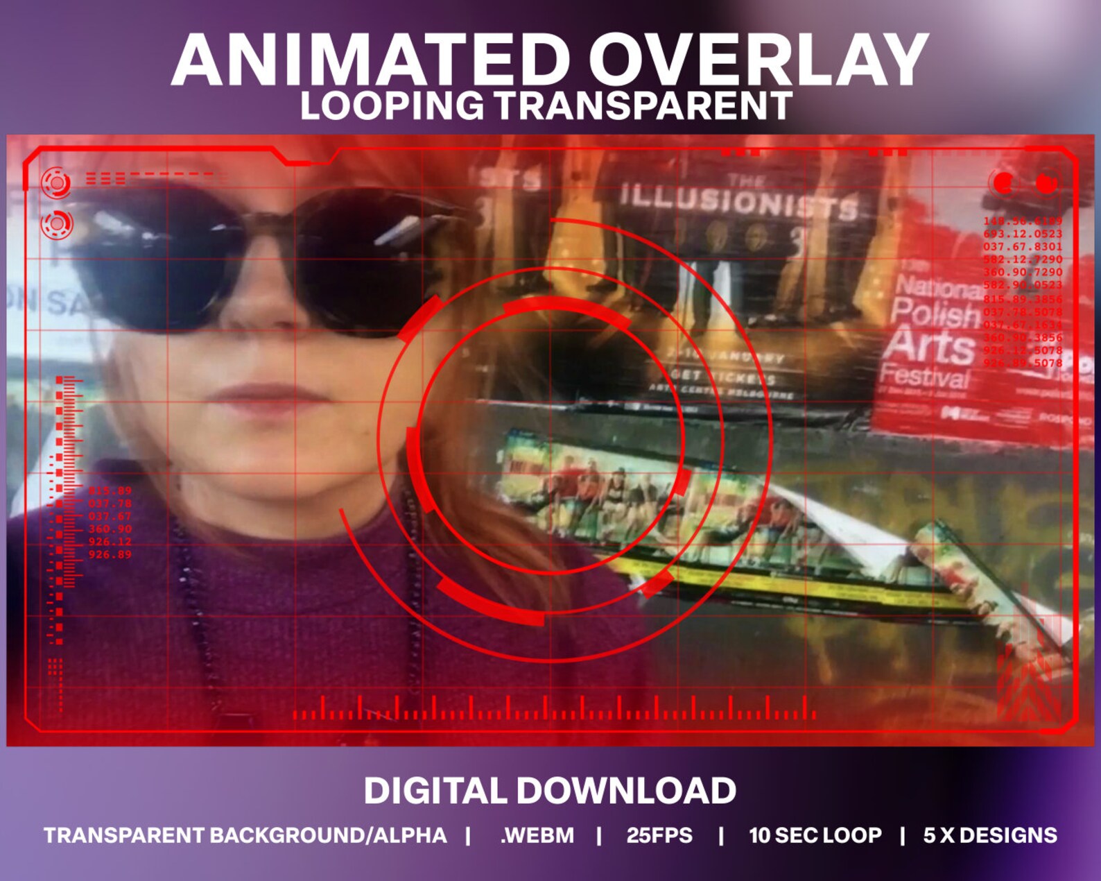 Military HUD Vision Animated Overlay: Stream Decoration (digital ...