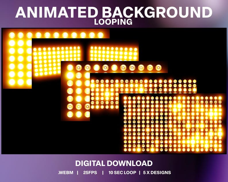 Animated Flashing Lights Background Loops: Yellow Stage & DJ Backdrops ...