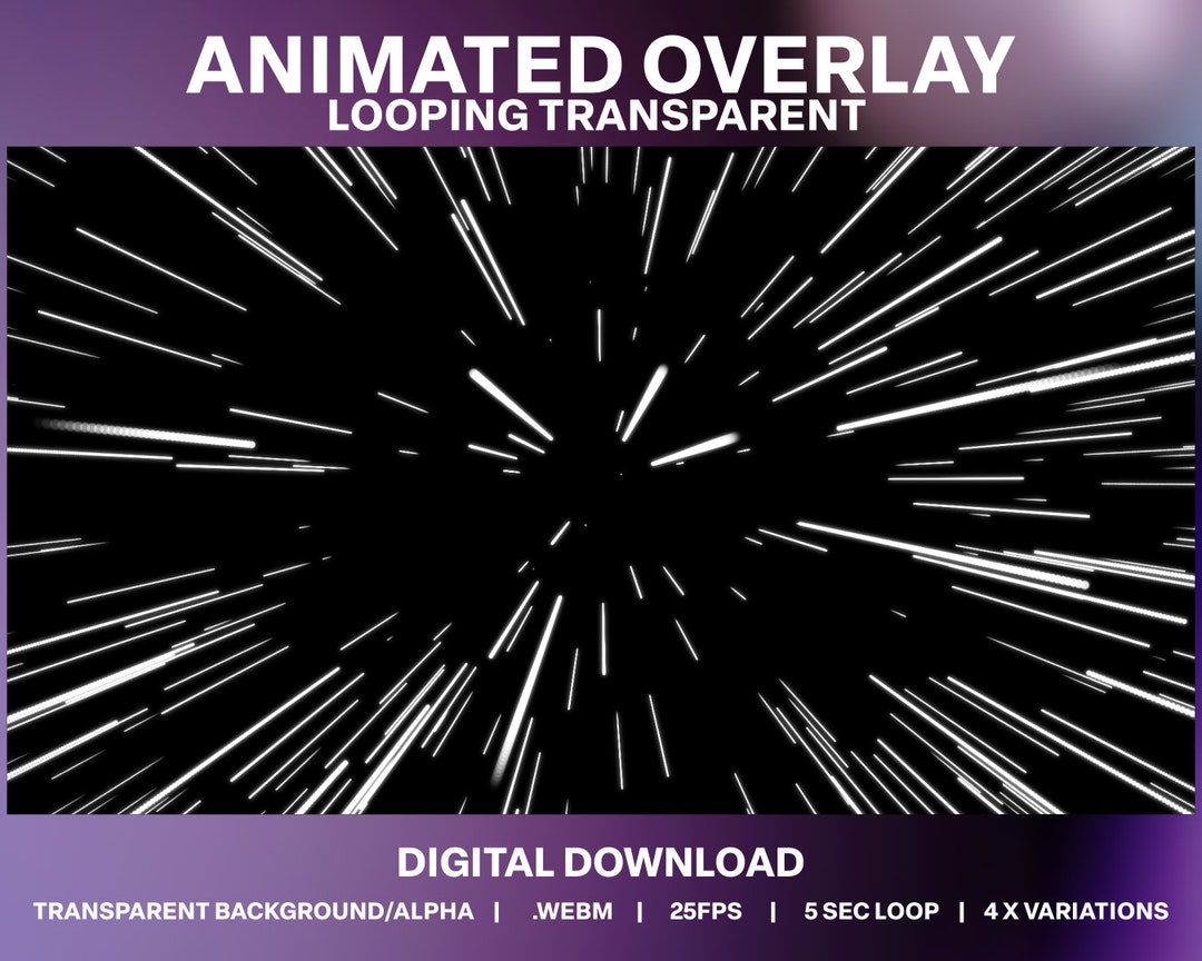 Animated Stars Overlay Loops Light Speed Stream Decoration Sparkle ...
