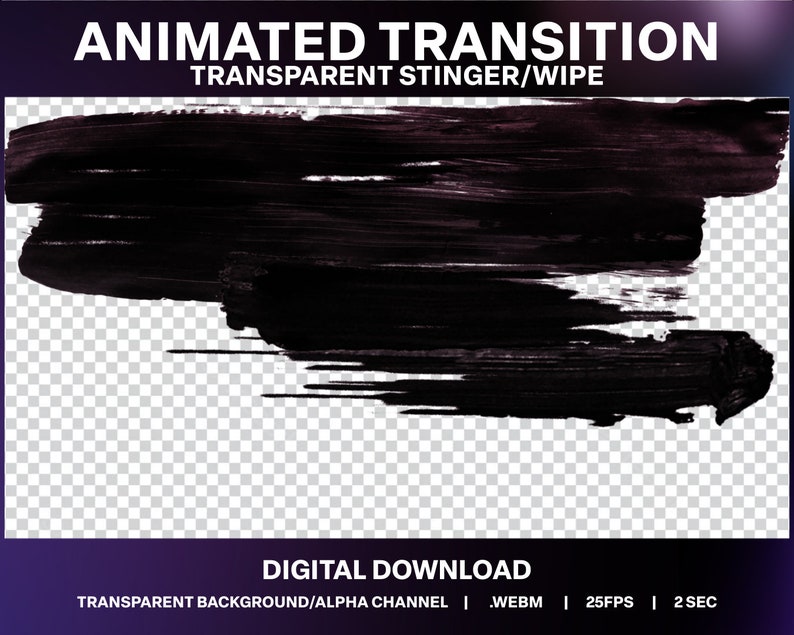 Paint Stroke Animated Transition: Transparent Overlay (digital Download ...