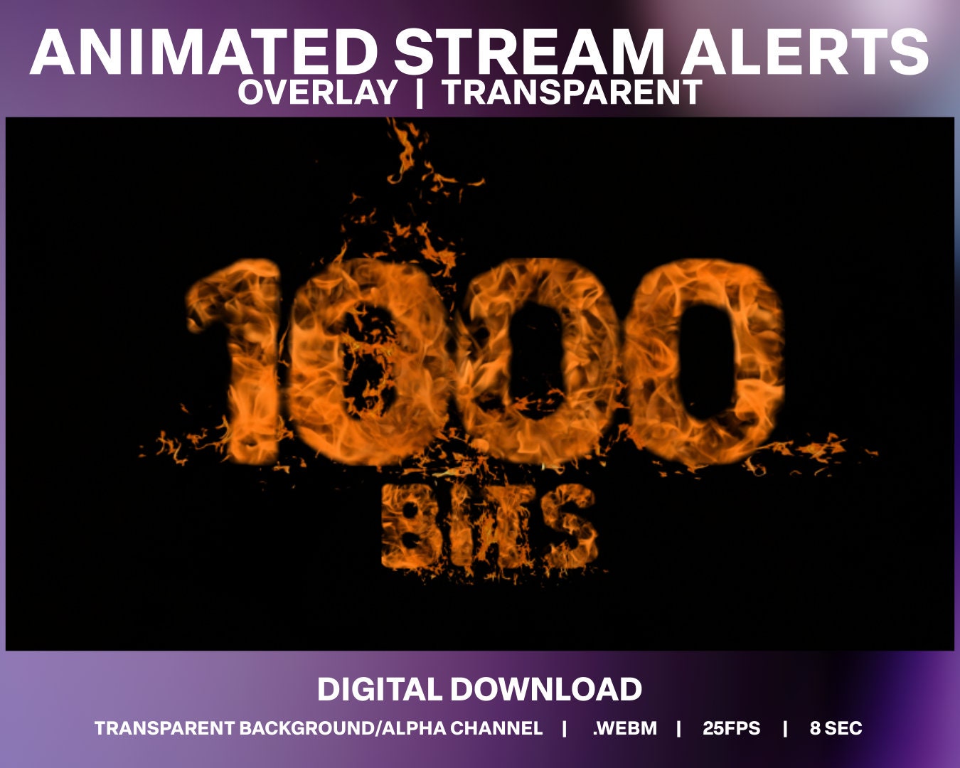 Fire Ball Twitch Bit Alerts: Animated Flame Overlay (digital Download ...