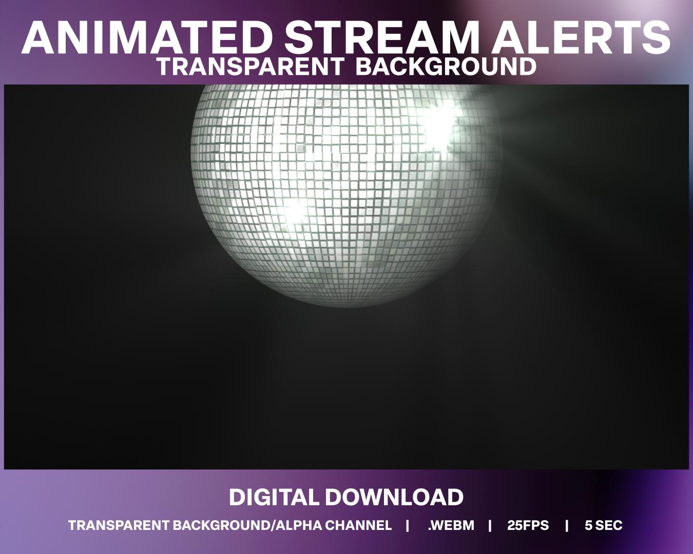 Animated Disco Ball Stream Alerts: Twitch DJ Overlay (webm Digital ...