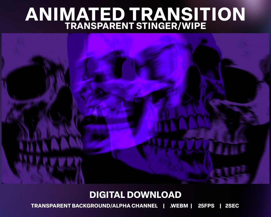 Animated Skull Transition | Horror Film Distortion Streaming Wipe ...