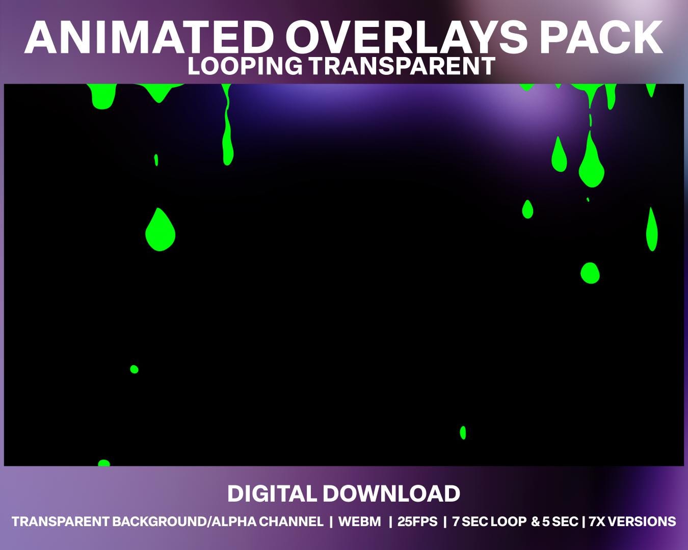 Animated Slime Drip Stream Overlays: Horror Streamer Decoration ...