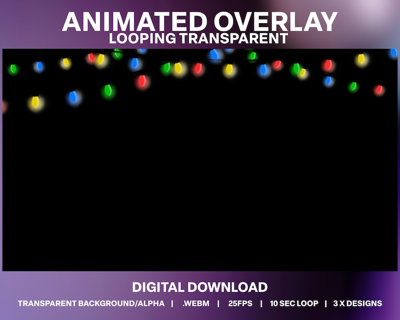 Fairy Lights Animated Stream Overlay Christmas Lights Live Stream ...