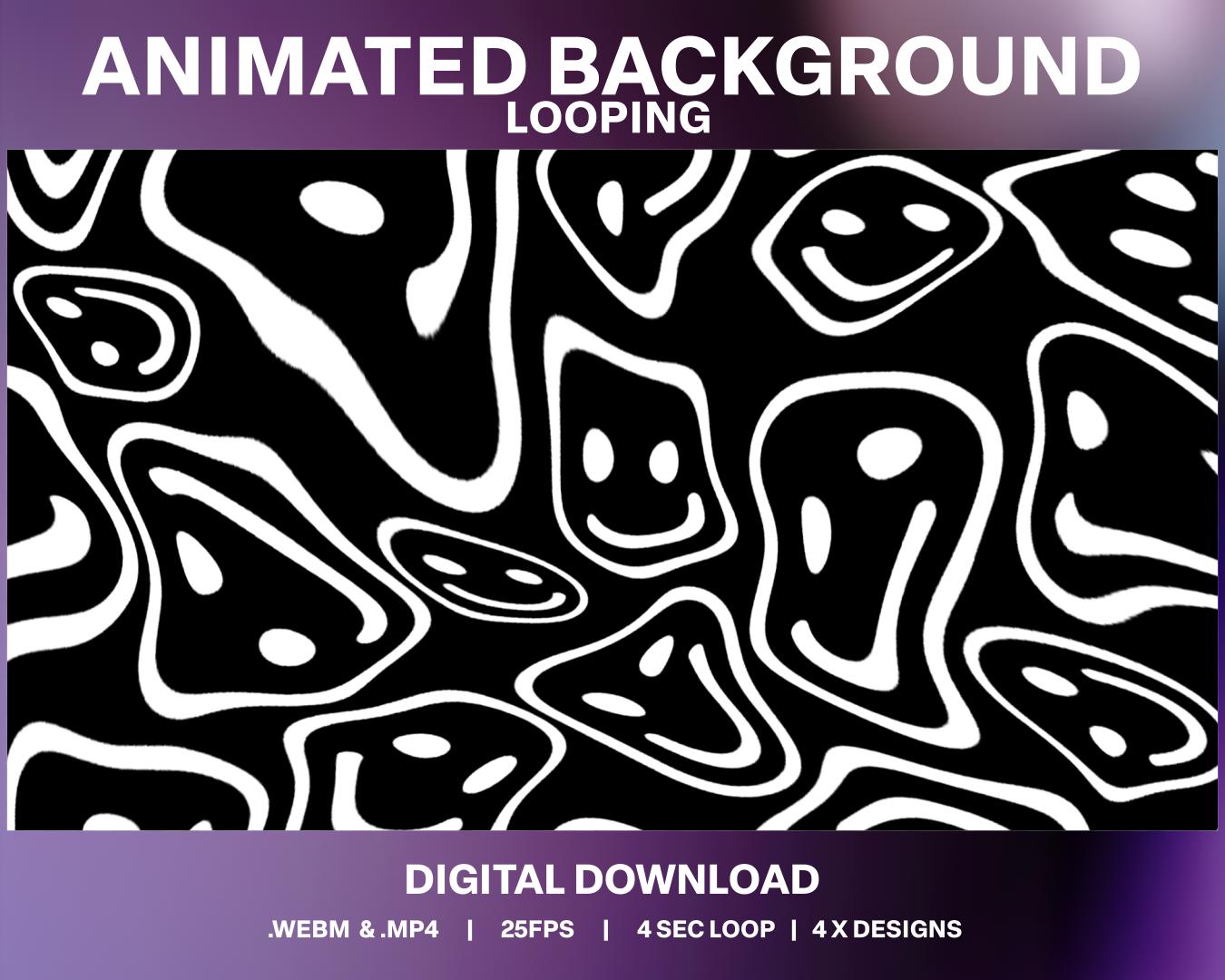 2x Animated Smiley Face Background Loop | Trippy Twitch DJ Stream ...