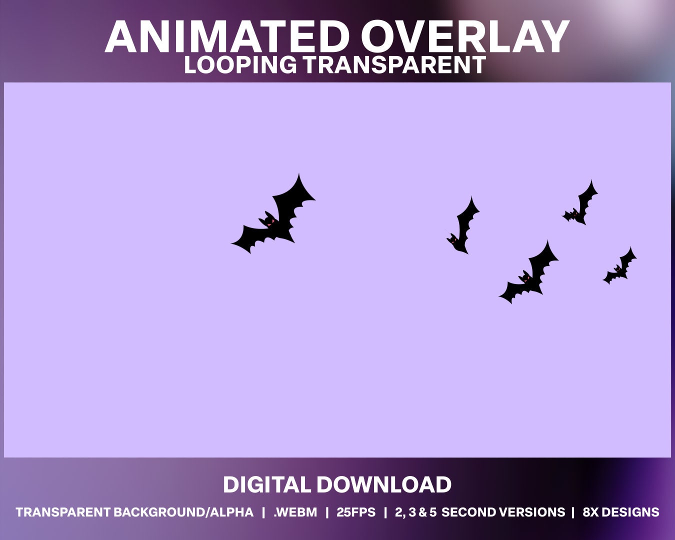 Animated Bat Swarm Stream Overlay: Halloween Twitch Decoration (digital ...