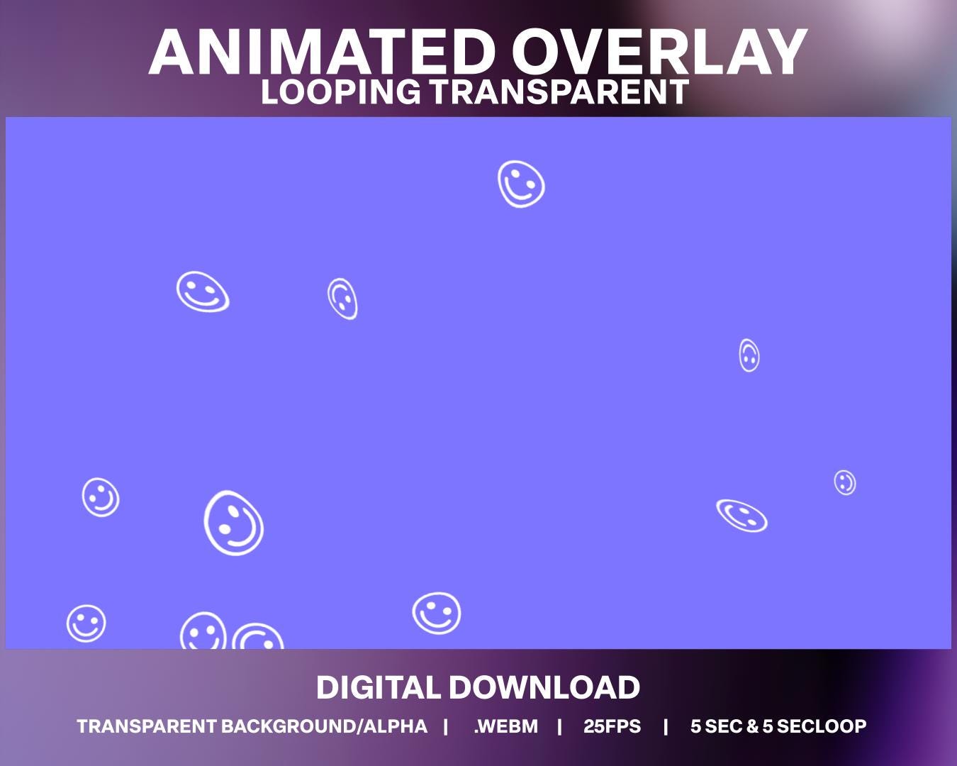 Animated Bouncing Smiley Face Overlay: Trippy Twitch Stream Decor (digital Download) - Etsy