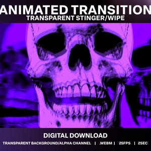Animated Skull Transition | Horror Film Distortion Streaming Wipe ...