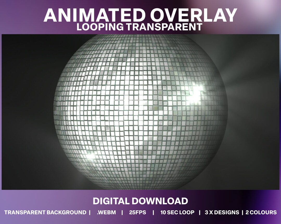 Animated Disco Ball Overlay: Twitch DJ Stream Lights (digital Download ...
