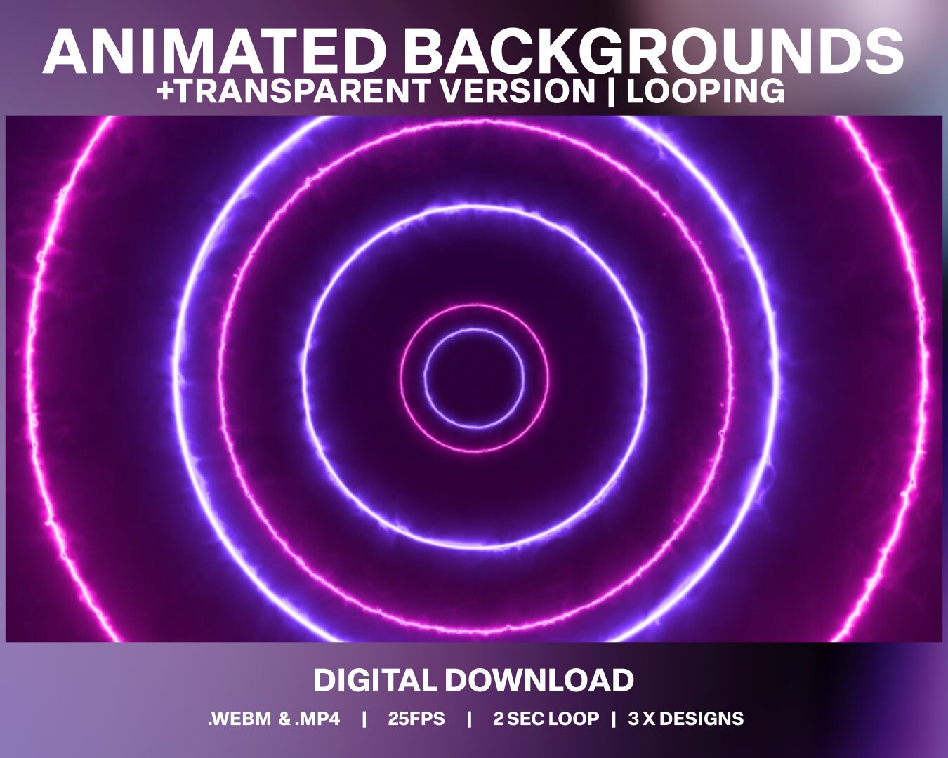 Neon Tunnel Animated Background Loop 6 Pack | Twitch DJ Stream Lighting ...
