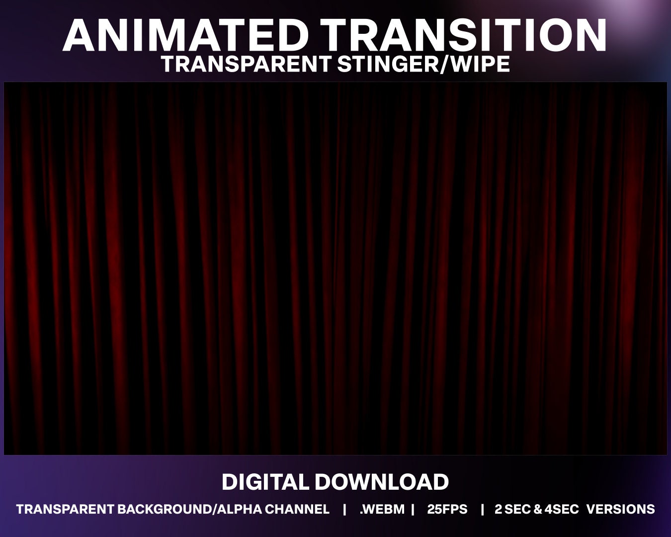 Stage Curtains Animated Stinger Transition Theatre Twitch Stream Wipe ...