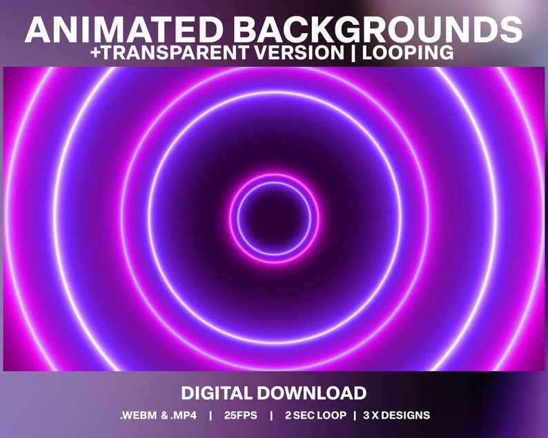 Neon Tunnel Animated Background Loop 6 Pack | Twitch DJ Stream Lighting ...
