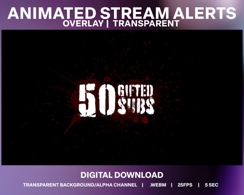 Splatter Subscriber Alert | Creepy Paint Splat Subs Stream Overlay ...