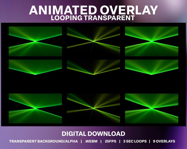 Animated Laser Lights Loop 5 Pack | Twitch DJ Stream Party Strobe ...